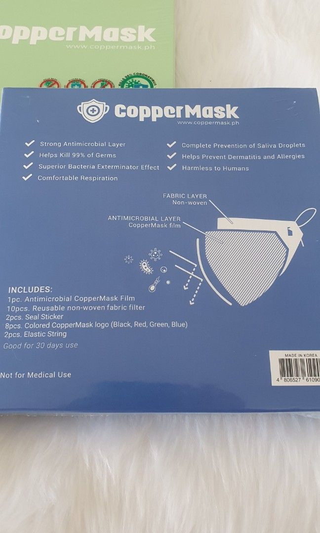 Copper Mask, Health & Nutrition, Face Masks & Face Shields on Carousell