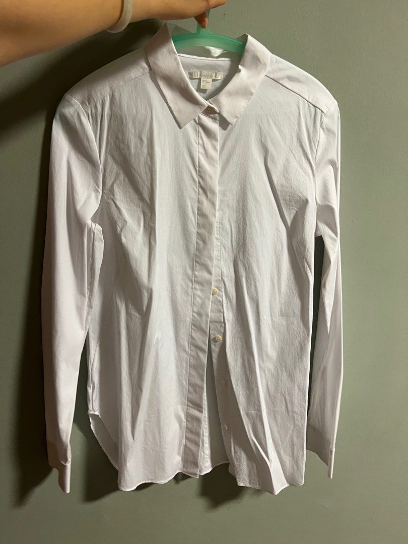 COS White Collared Button Down Blouse, Women's Fashion, Tops, Blouses ...