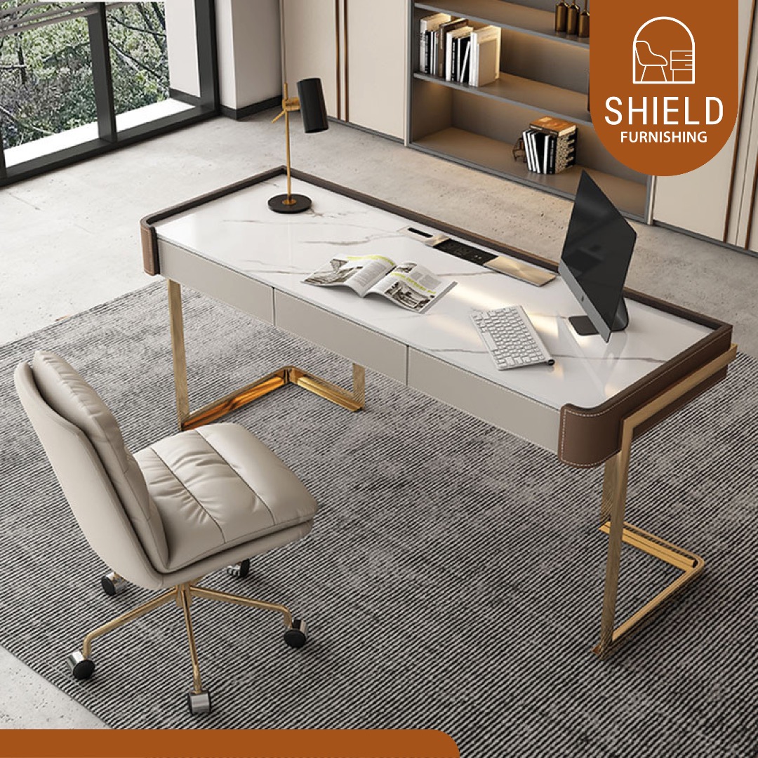 DINAS Sintered Stone Office Table Italian Style, Furniture & Home ...
