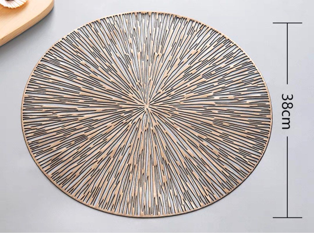 Dining matt golden circle with free coaster, Furniture & Home Living ...