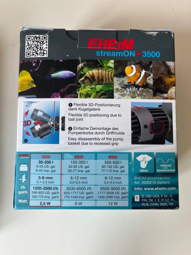 EHEIM streamON+3500 Circulation Pump, Pet Supplies, Homes & Other Pet Accessories on Carousell