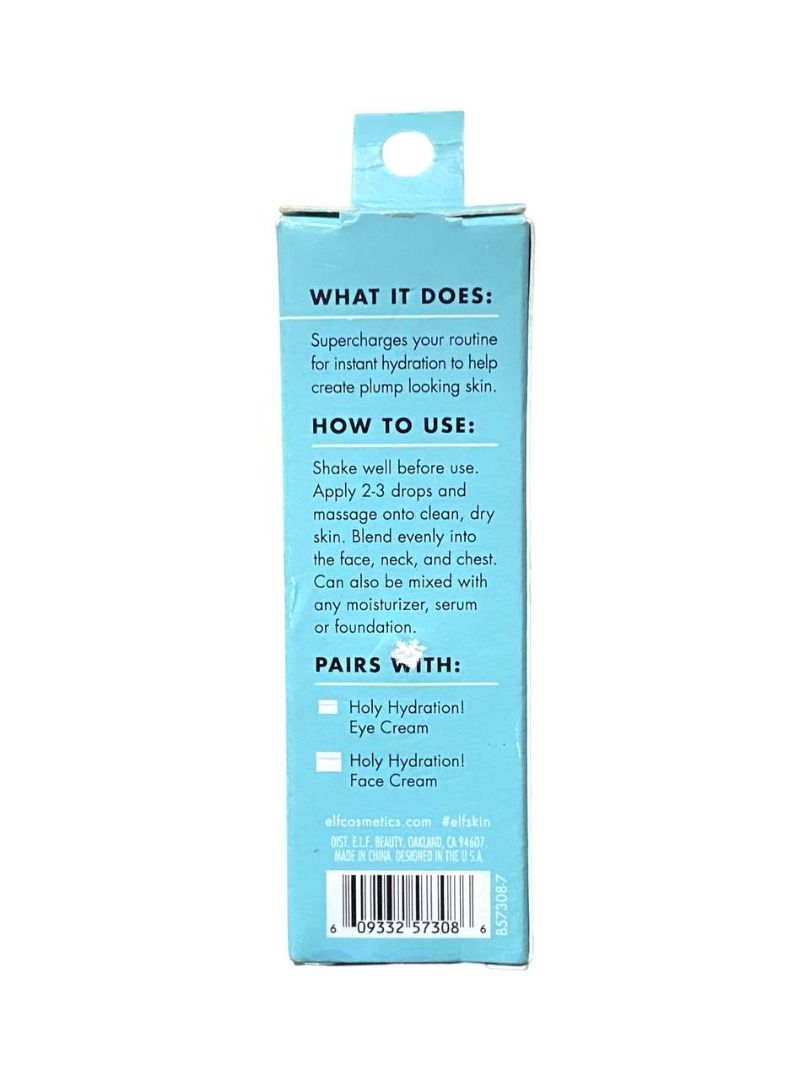 ELF Skin Holy Hydration, Hydrating Booster Drops with hyaluronic acid ...