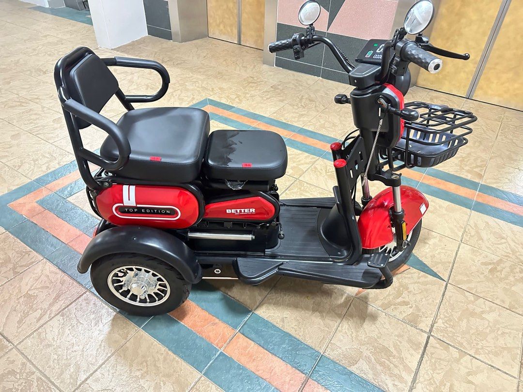 EZride-J PMA 2 Seater mobility scooter Red Color PMA 48V 22A Blackgold Battery, Sports Equipment ...