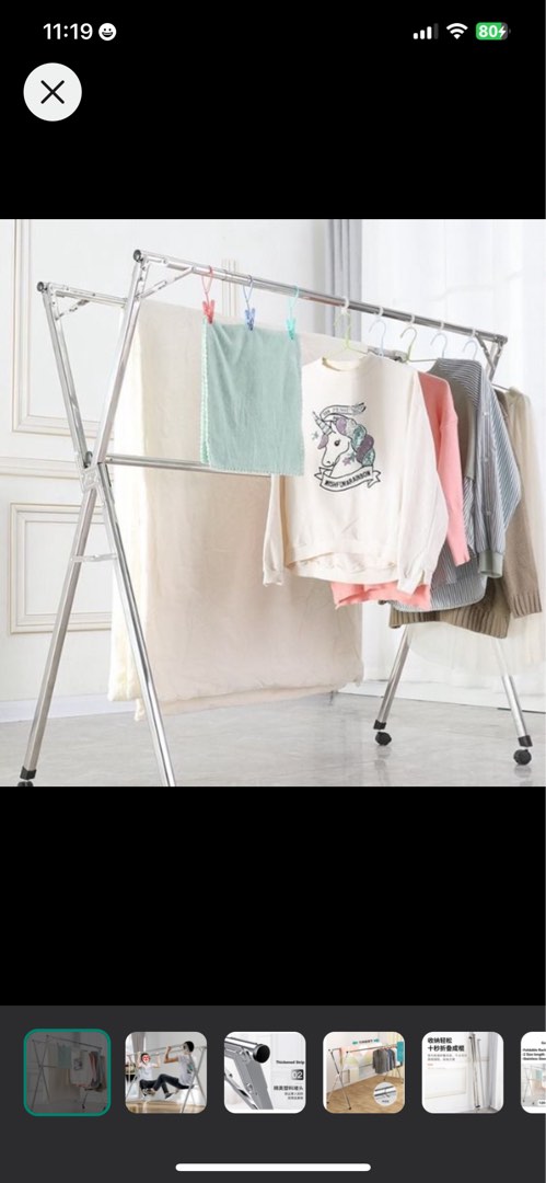 Foldable Extendable Stainless Steel Laundry Rack, Furniture & Home ...