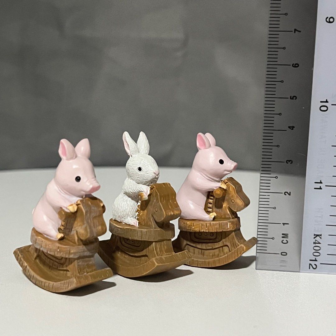 Gacha rabbit and pig rocking chair mini, Hobbies & Toys, Toys & Games ...