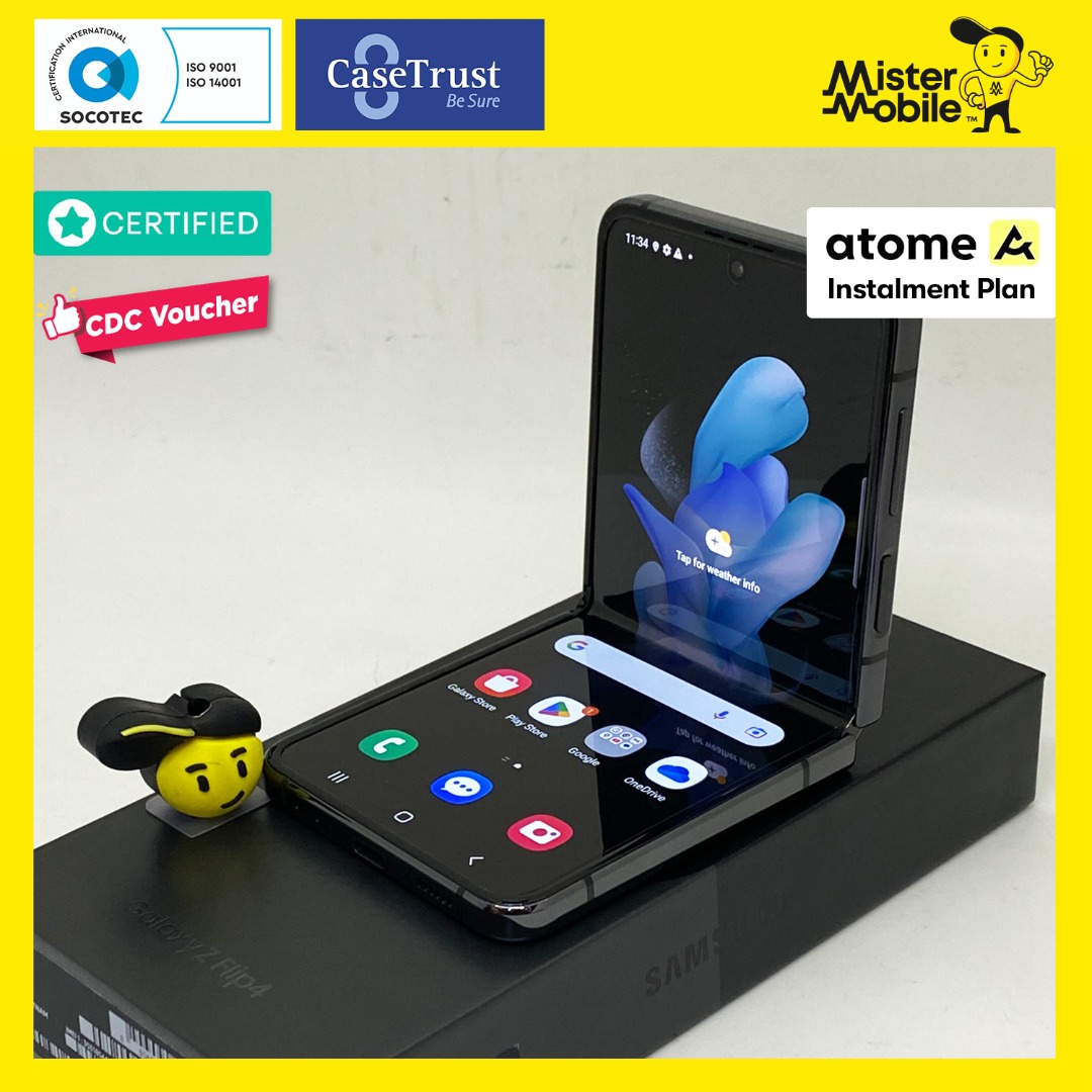 Galaxy Z Flip 4 Graphite 128GB, Mobile Phones & Gadgets, Mobile Phones ...