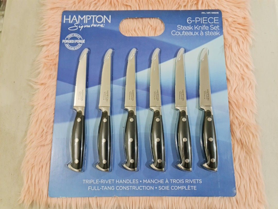 Hampton Signature 6-Piece Steak Knife Set, Furniture & Home Living ...