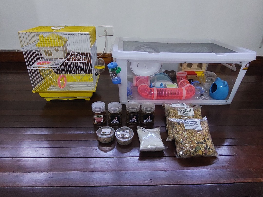Hamster Cage Set, Pet Supplies, Homes & Other Pet Accessories on Carousell