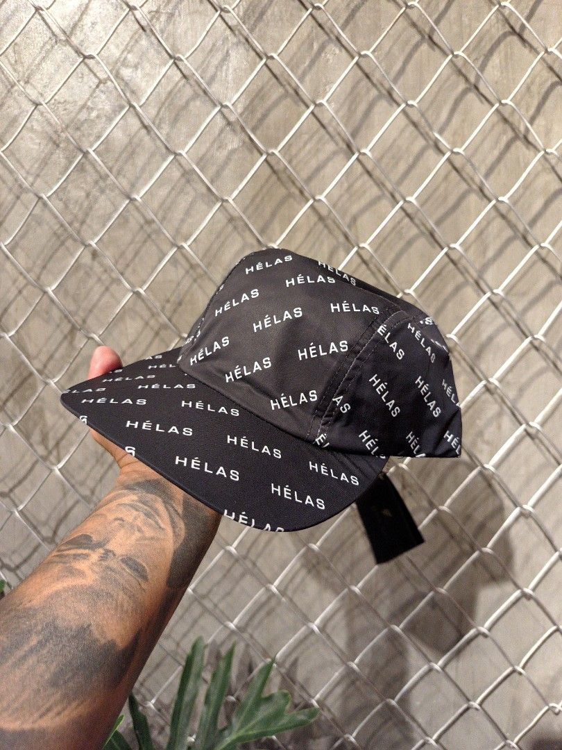 HELAS 5 PANEL AOP SCRIPT HAT on Carousell