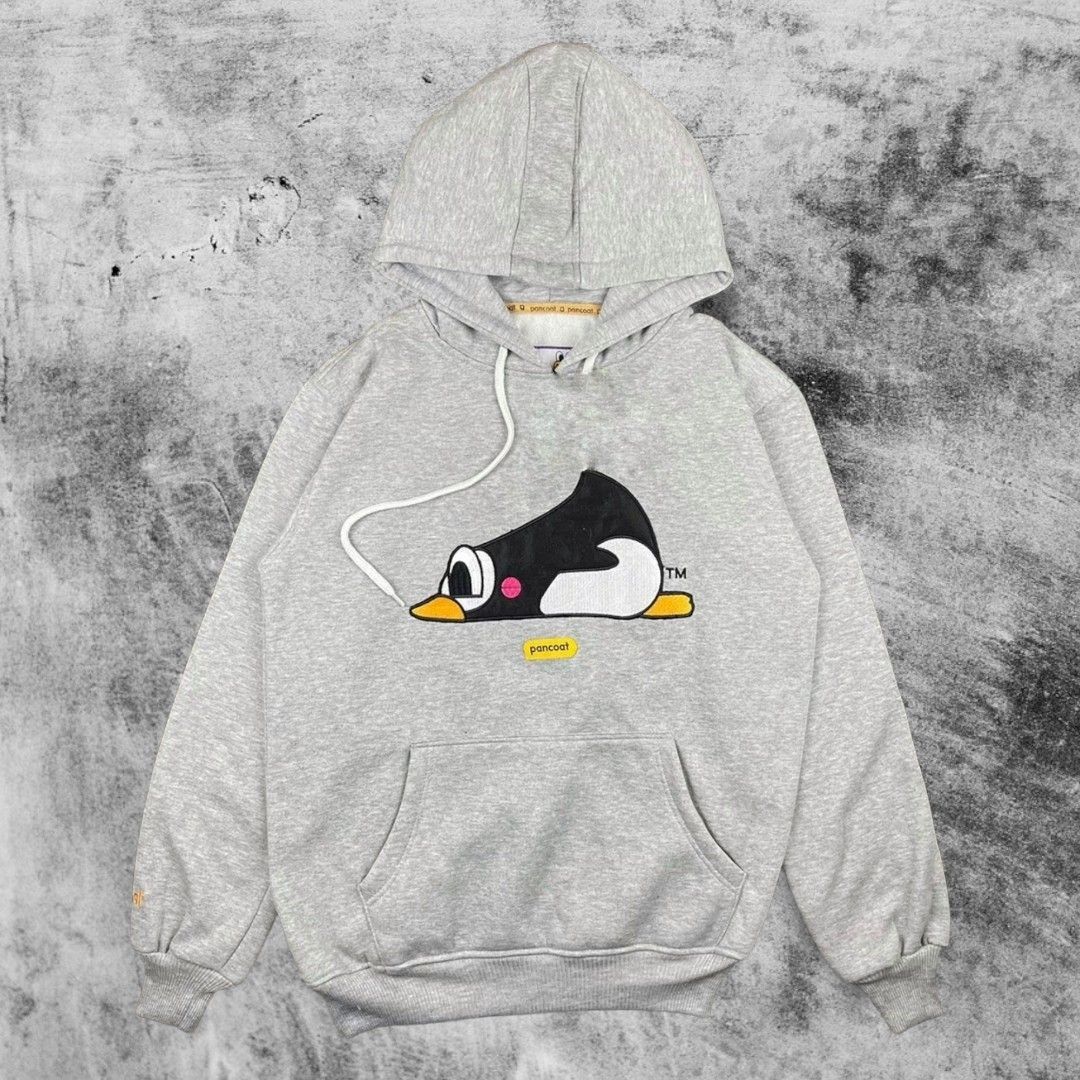 Hoodie Pancoat Pop Penguin Abu Misty, Fesyen Pria, Pakaian , Baju Luaran di Carousell