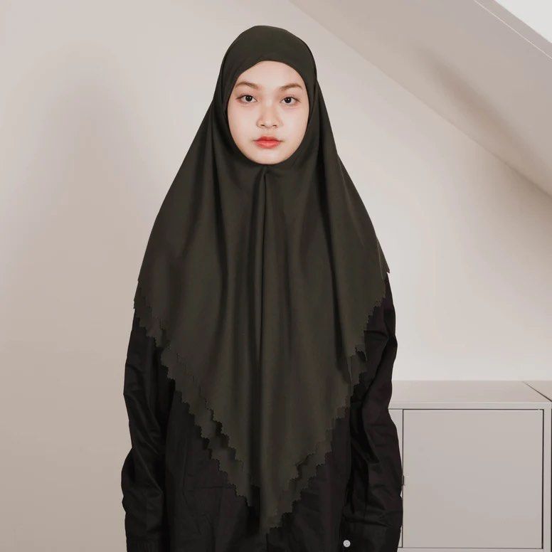 Kaifiyyah Cotton Voile Tudong Tudung 48" Olive, Women's Fashion ...