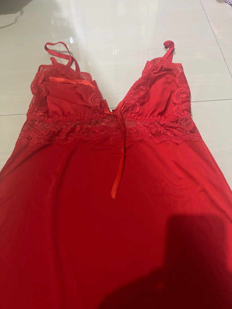 Lingerie merah size S (code SL36), Fesyen Wanita, Pakaian Wanita, Lainnya di Carousell