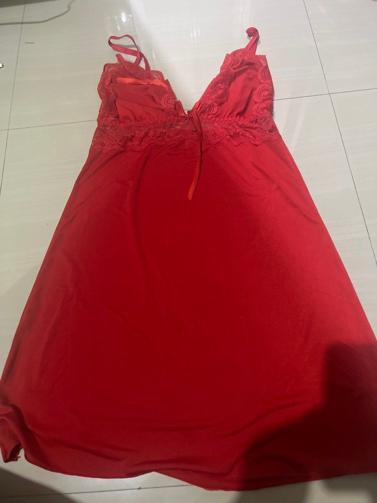 Lingerie merah size S (code SL36), Fesyen Wanita, Pakaian Wanita, Lainnya di Carousell