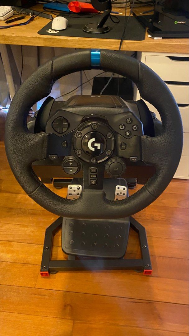 Logitech G923 with stand and pedals, Video Gaming, Gaming Accessories ...