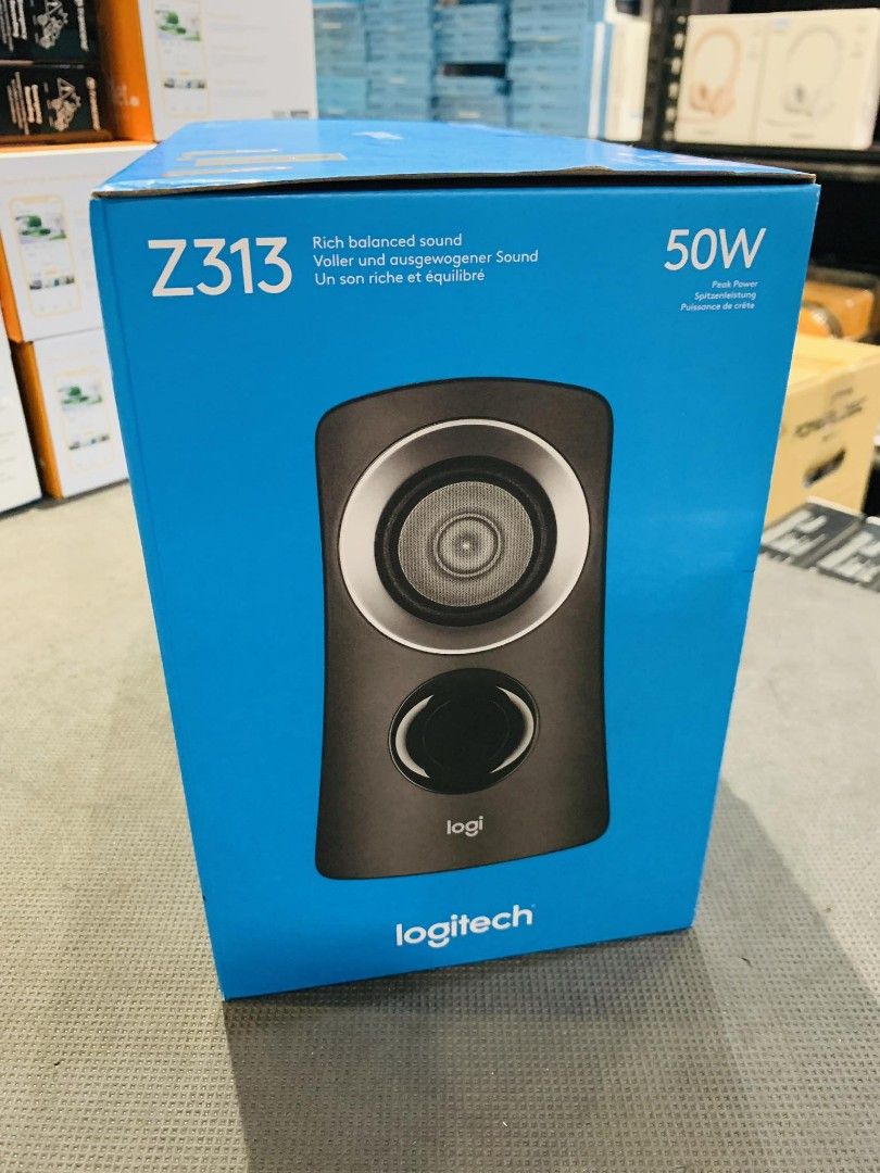 Logitech Z313 Speaker System with Subwoofer, 3.5mm input, 50 Watts Peak ...