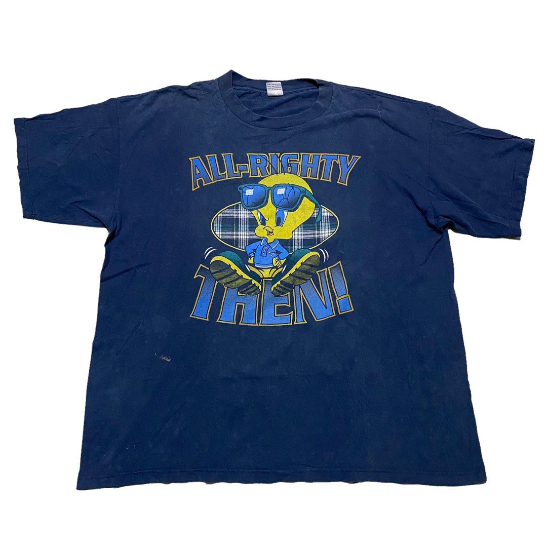 Looney tunes vintage tweety all righty then tee, Fesyen Pria, Pakaian ...