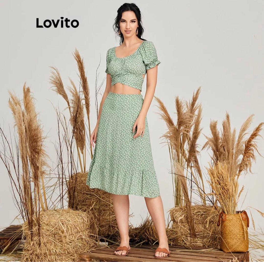 Lovito Floral Coordinates, Women's Fashion, Dresses & Sets, Sets or ...