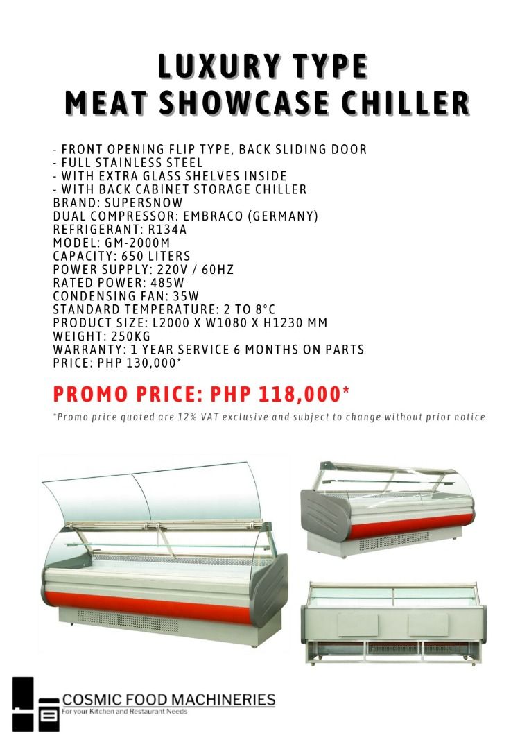 LUXURY TYPE MEAT CHILLER SHOWCASE MEGA SALES ON STOCK on Carousell