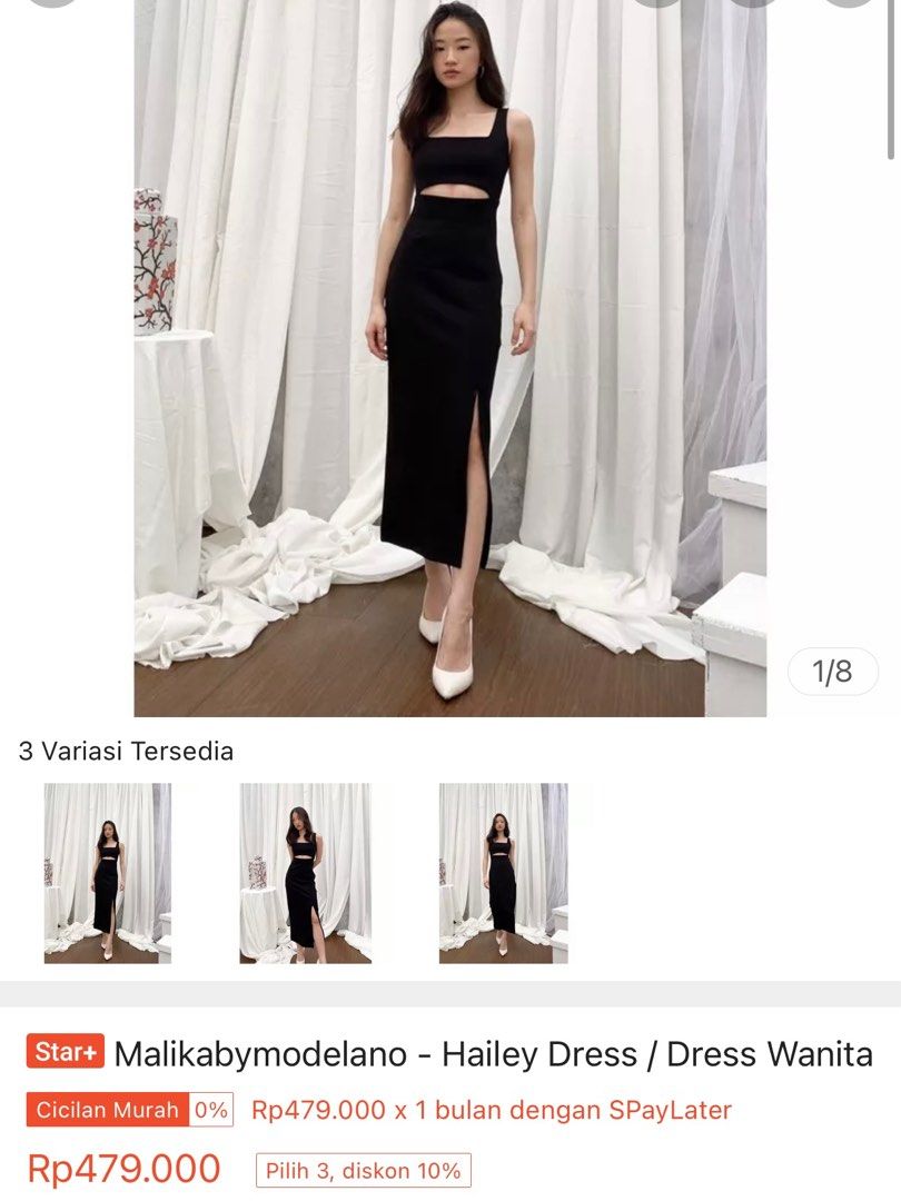 Malika by modelano - Hailey dress black, Fesyen Wanita, Pakaian Wanita, Gaun & Rok di Carousell