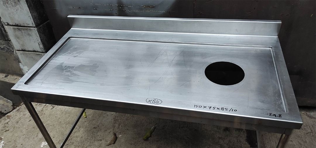 meja lubang sampah stainless 150x75x85-95cm stainless 304, Kitchen ...