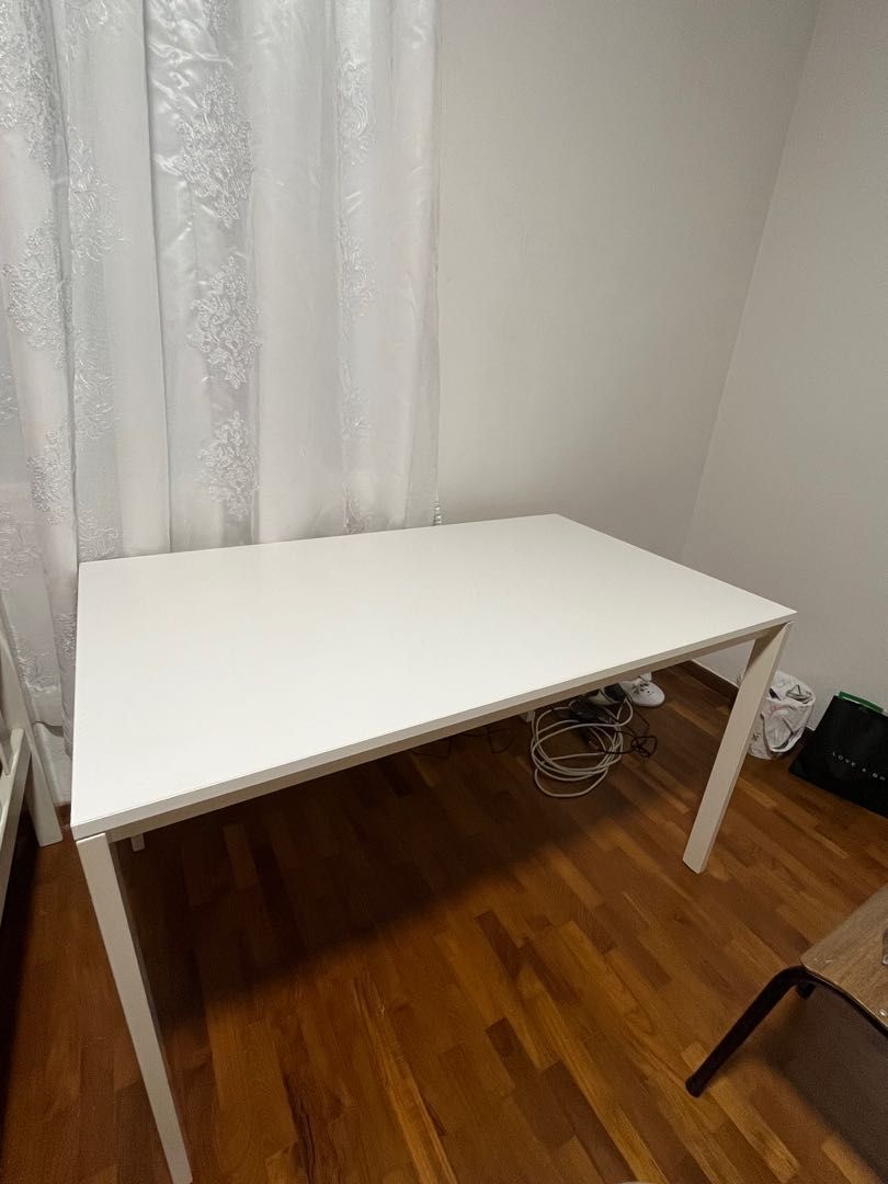 Melltorp ikea white study table, Furniture & Home Living, Furniture ...