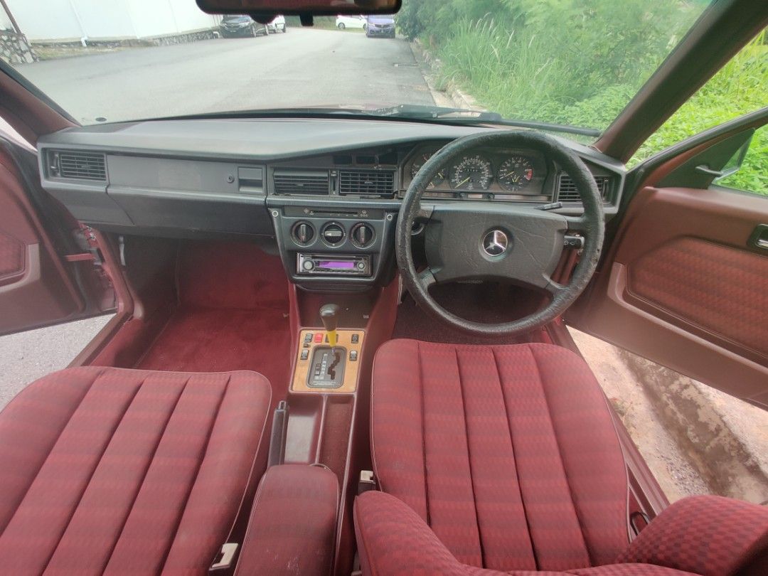 Mercedes 190E W201 Auto Red Interior, Cars, Cars for Sale on Carousell
