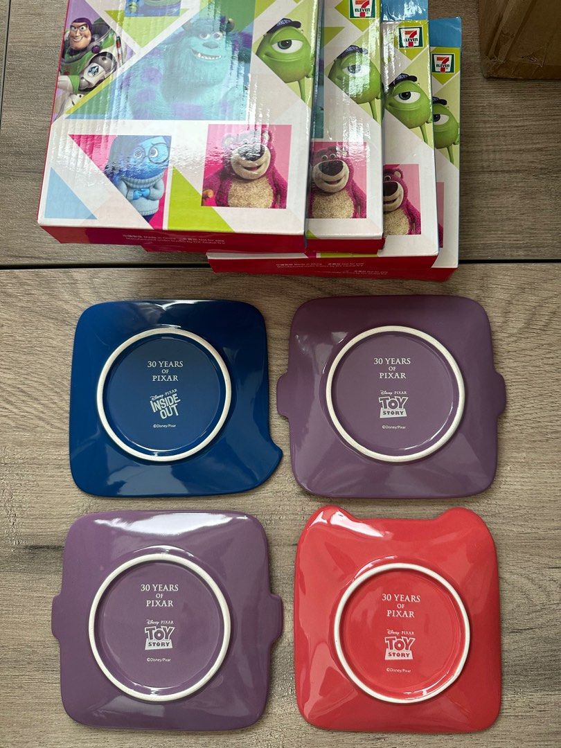 NEW 4 x 7-11 Disney Pixar mini side plates, 傢俬＆家居, 廚具和餐具, 其他廚具和餐具 ...