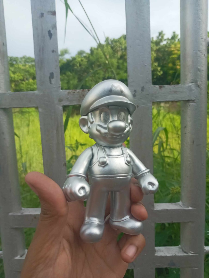 SUPER MARIO BROS. 2 SILVER MARIO ACTION FIGURE PLASTIC DOLL TOY 5 ...