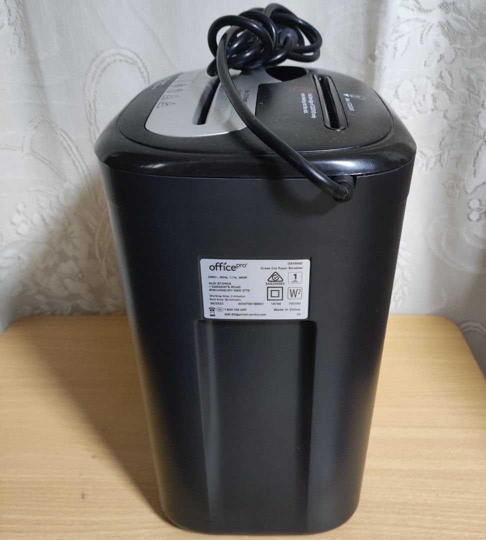 Office Pro Cross Cut Shredder, Black, 220v on Carousell