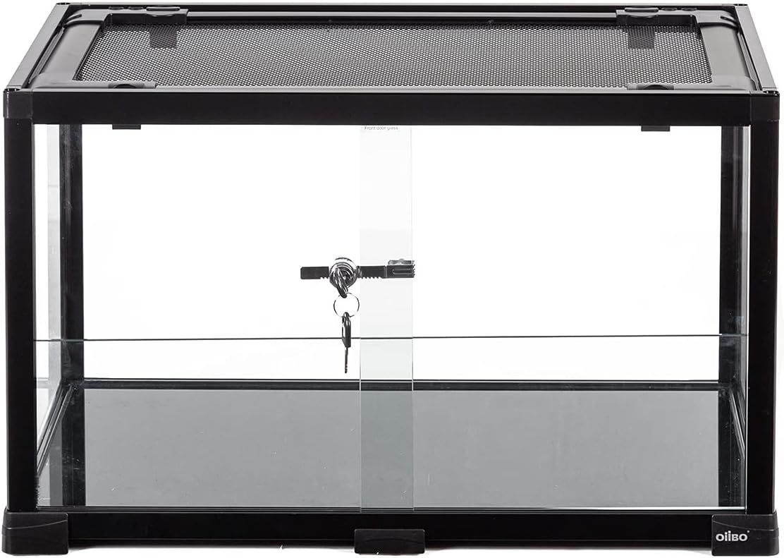 OIIBO Reptile Terrarium 25 Gallon, 2 in 1 Knock-Down Glass Reptile Tank ...