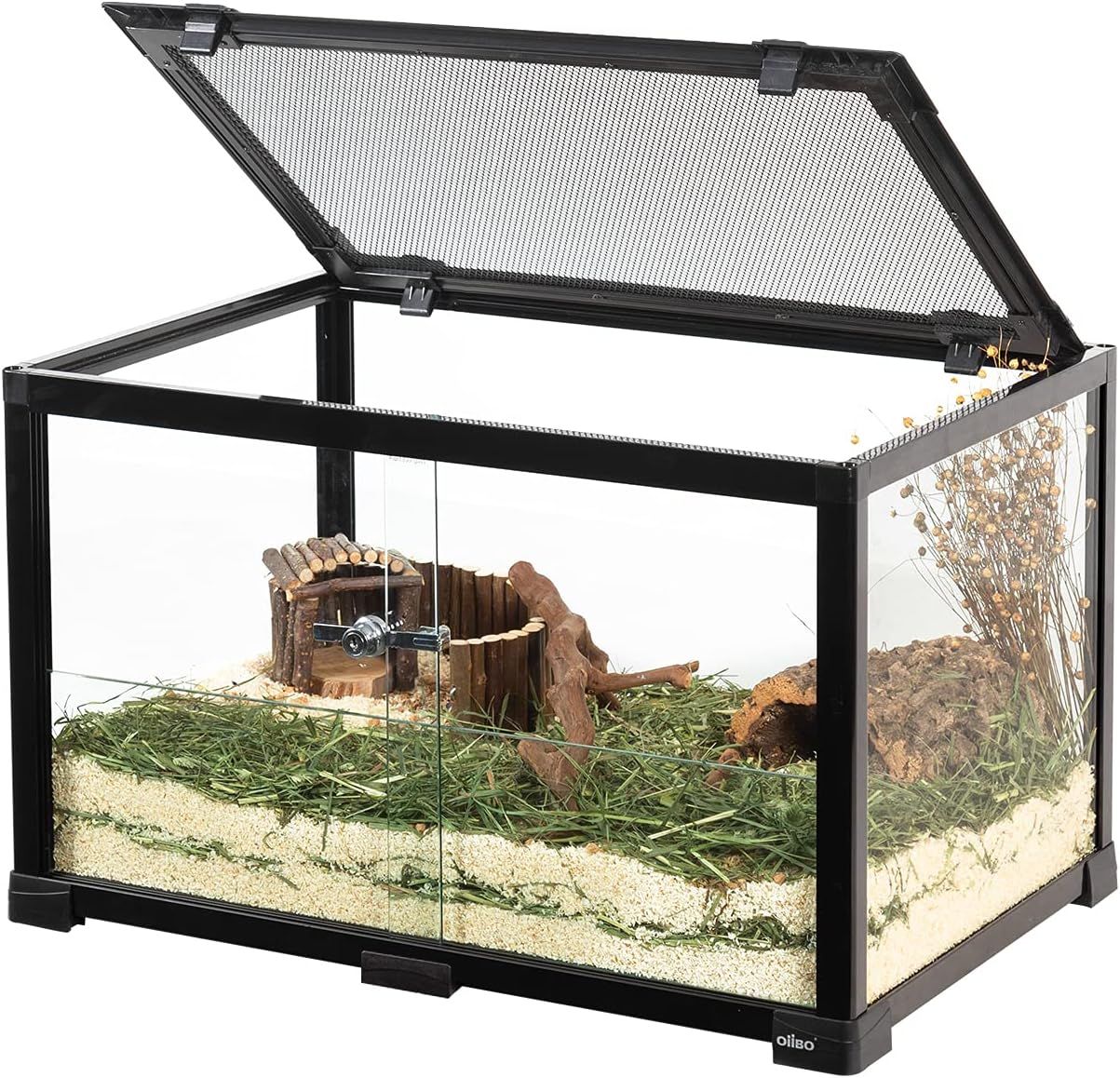 OIIBO Reptile Terrarium 25 Gallon, 2 in 1 Knock-Down Glass Reptile Tank ...