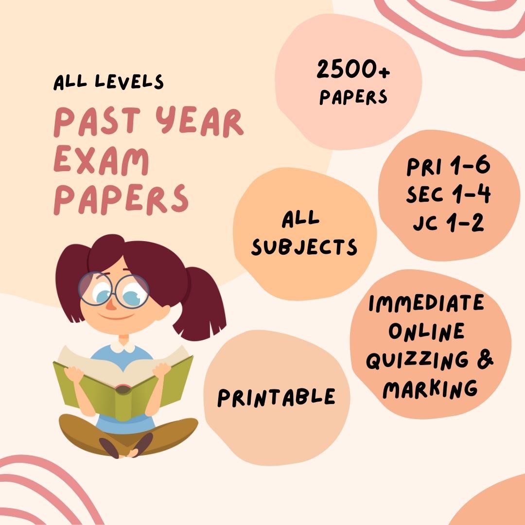 Past year exam papers primary secondary jc English maths science mother ...