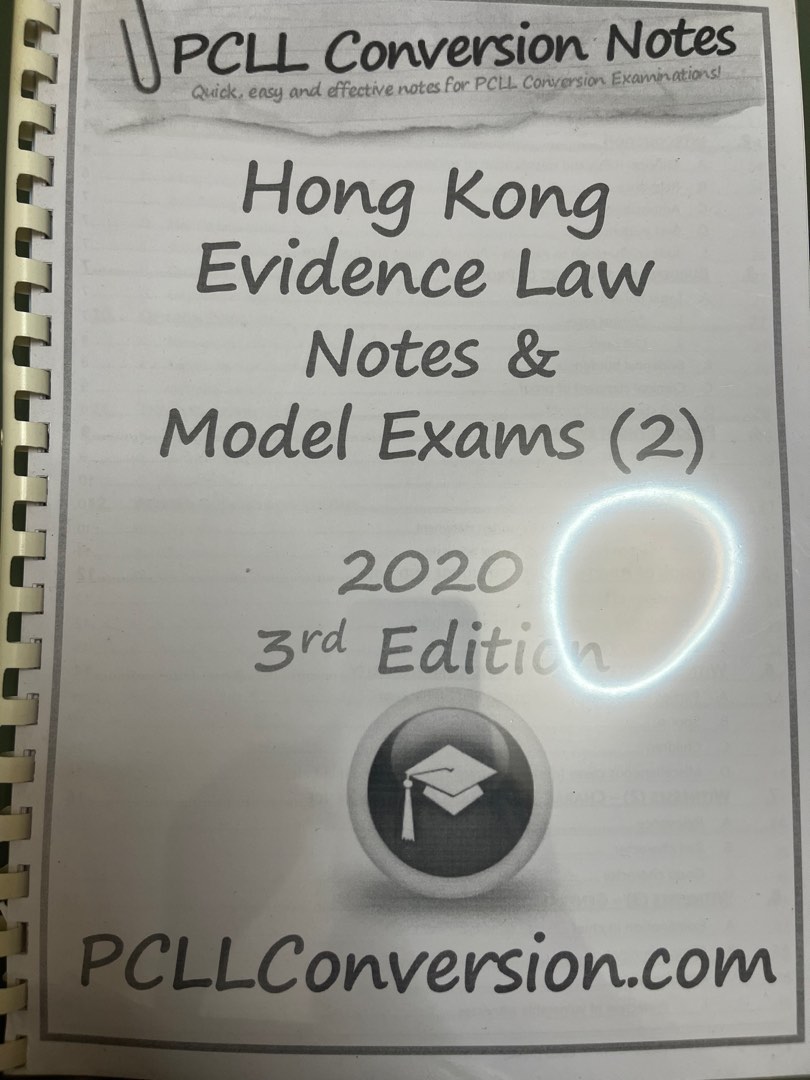 PCLL Conversion notes- Evidence law, 興趣及遊戲, 書本 & 文具, 教科書 - Carousell