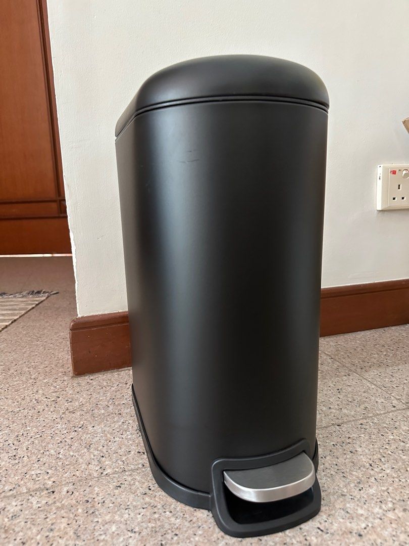 Pedal Step Dustbin - Matte Black, Furniture & Home Living, Cleaning ...
