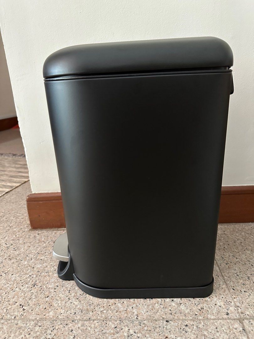 Pedal Step Dustbin - Matte Black, Furniture & Home Living, Cleaning ...