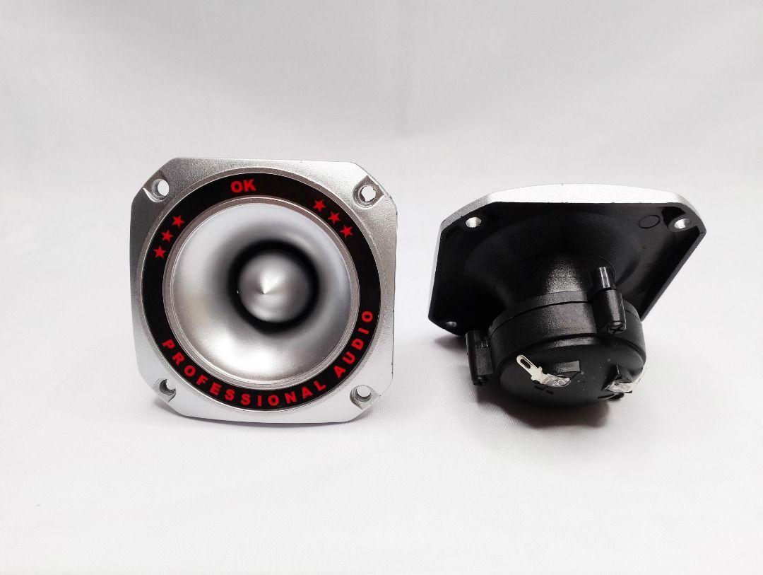 PIEZO BULLET TWEETER SPEAKER SQUARE 700w 80x80mm 4-HOLE SILVER ...