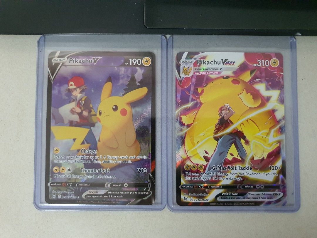 Pikachu Vmax and Pikachu V, Hobbies & Toys, Memorabilia & Collectibles ...