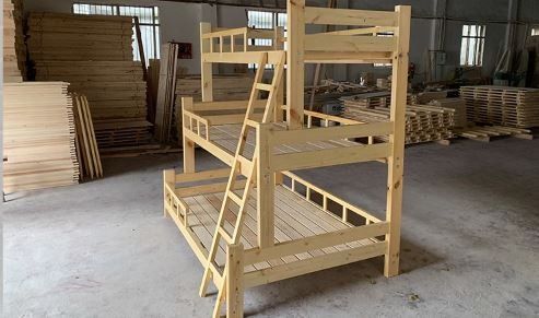 pine wood upper and lower bunk children's canopy bed mother-in-law ...