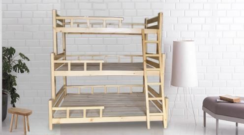 pine wood upper and lower bunk children's canopy bed mother-in-law ...