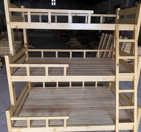 pine wood upper and lower bunk children's canopy bed mother-in-law ...
