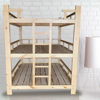 Pine wood upper and lower bunk children's shelf bed upper and lower ...