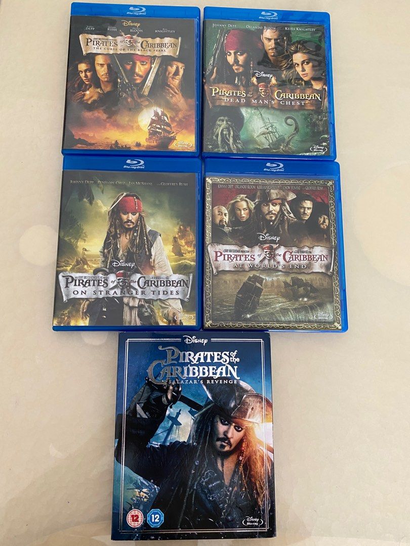 Pirates Of The Caribbean Blu Ray Collection, Hobbies & Toys, Music ...