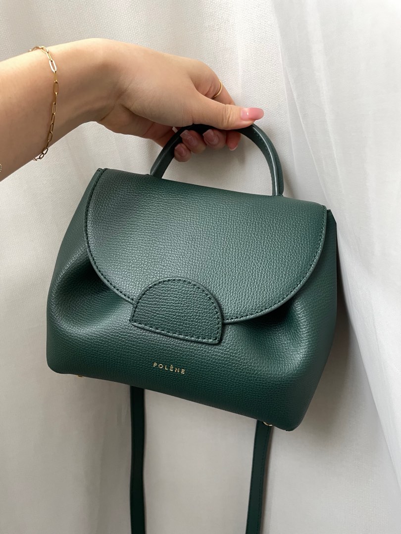 Polene Un Nano Textured Green, Luxury, Bags & Wallets on Carousell