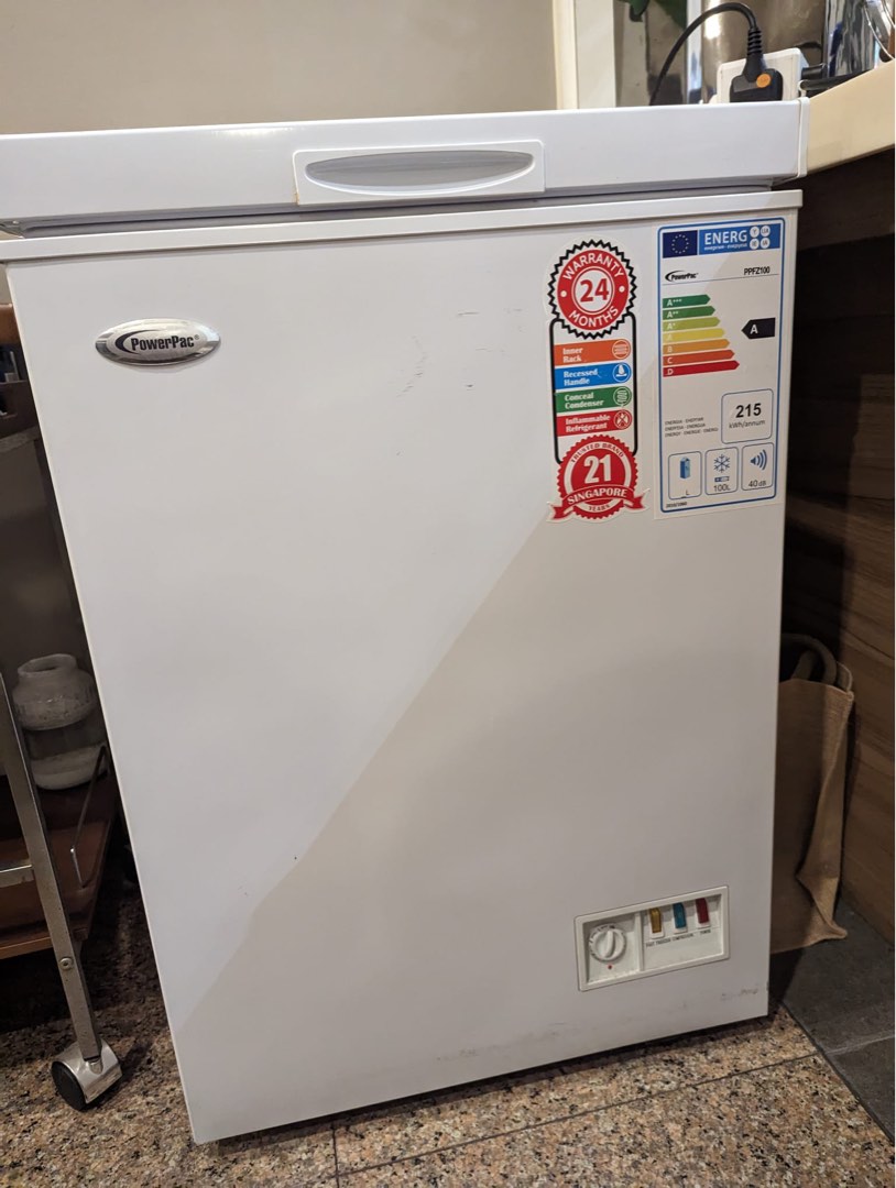 PowerPac 100L chest freezer, TV & Home Appliances, Kitchen Appliances, Refrigerators & Freezers ...