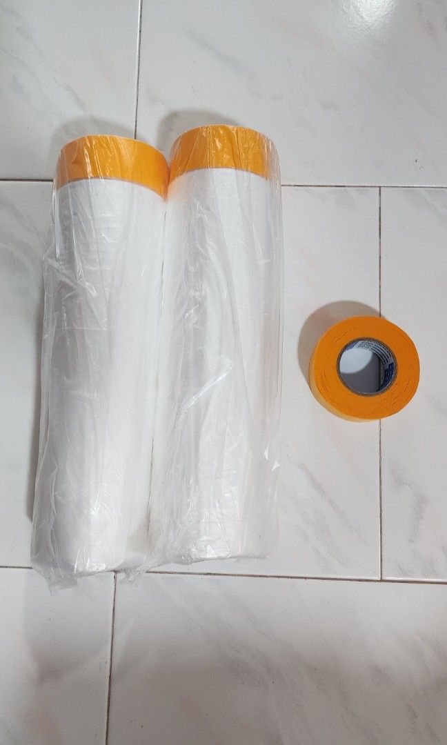 Pre-taped plastic sheet for renovation or HIP ( dust protector ...