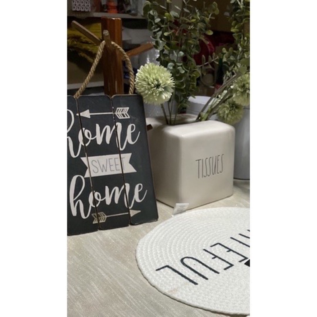 Rae Dunn by Magenta TISSUES Ceramic Tissue Box Holder, Furniture & Home ...