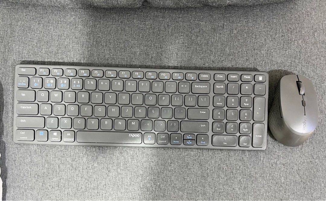 Rapoo 9350M Rechargeable Wireless Keyboard and Battery Operated Mouse ...
