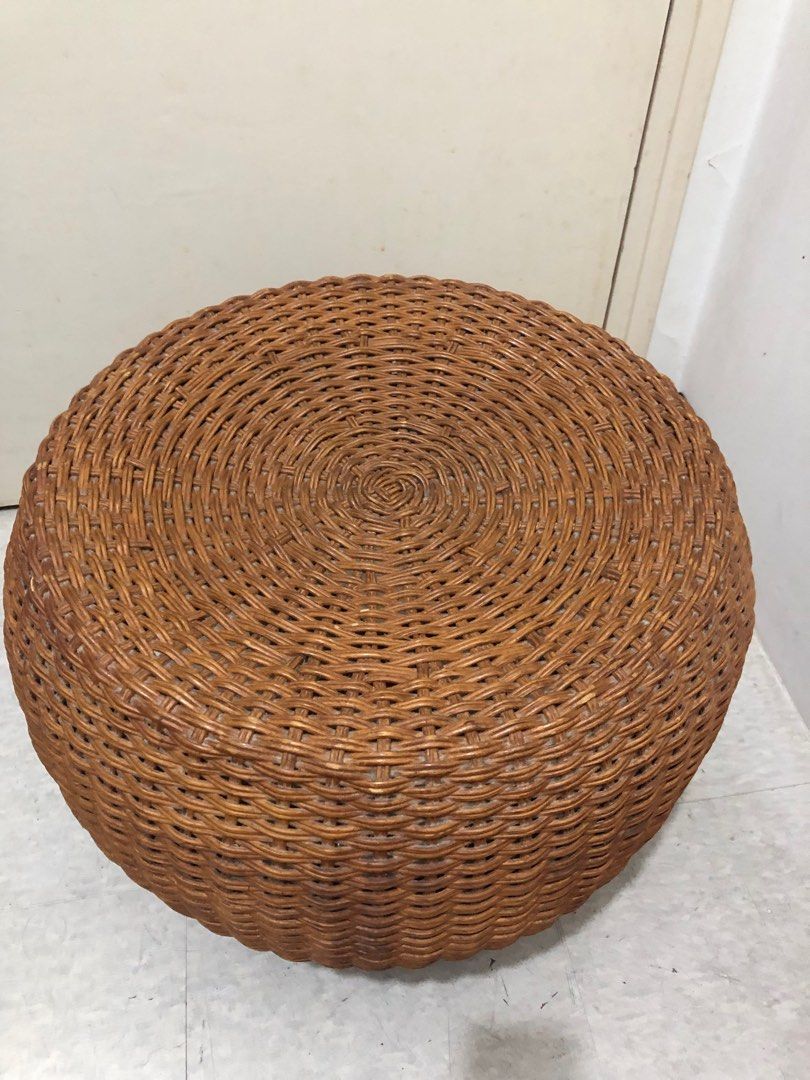 Rattan round stool, Furniture & Home Living, Furniture, Chairs on Carousell