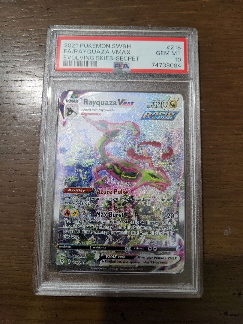 Rayquaza vmax alternate art psa 10 pokemon card, Hobbies & Toys, Toys ...