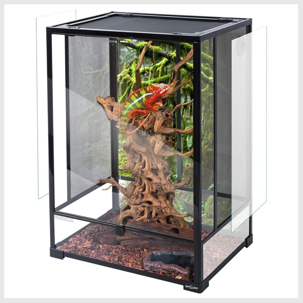 REPTI ZOO 24" x 18" x 36" Reptile Tall Glass Terrarium Rainforest ...